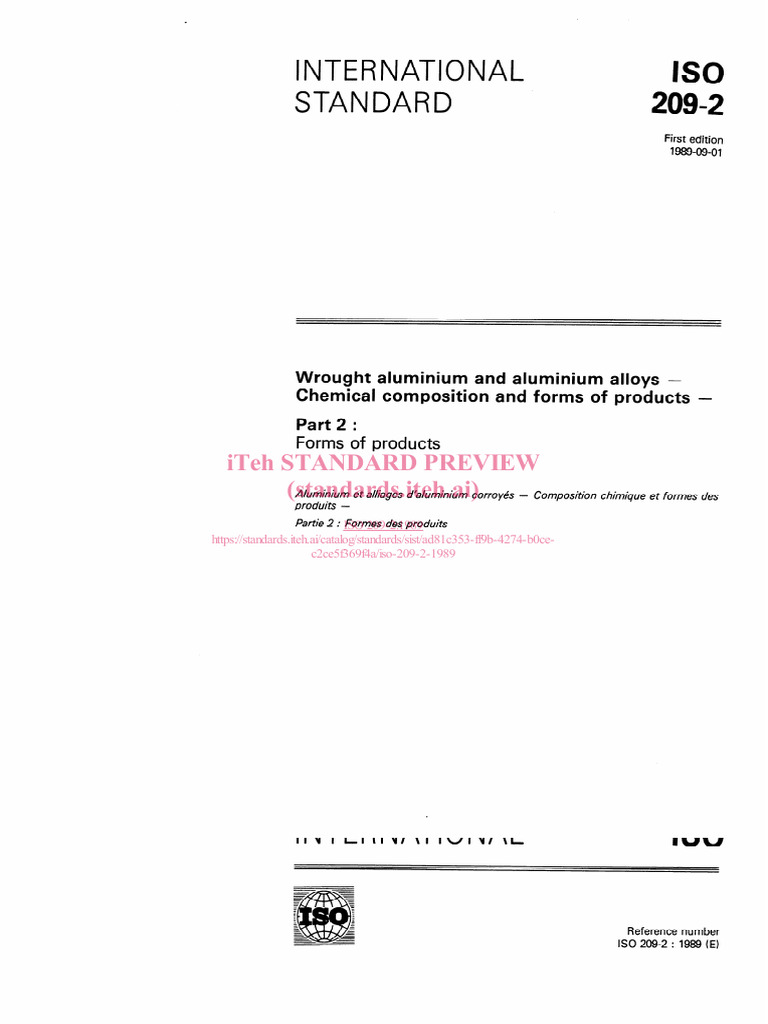 Iso 209 2 1989 | PDF | International Organization For Standardization | Regulation