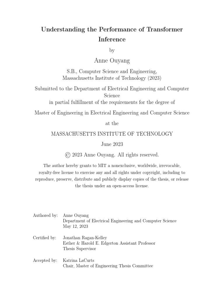 Ouyang Aouyang Meng Eecs 2023 Thesis Transformer Arithmetic Intensity ...