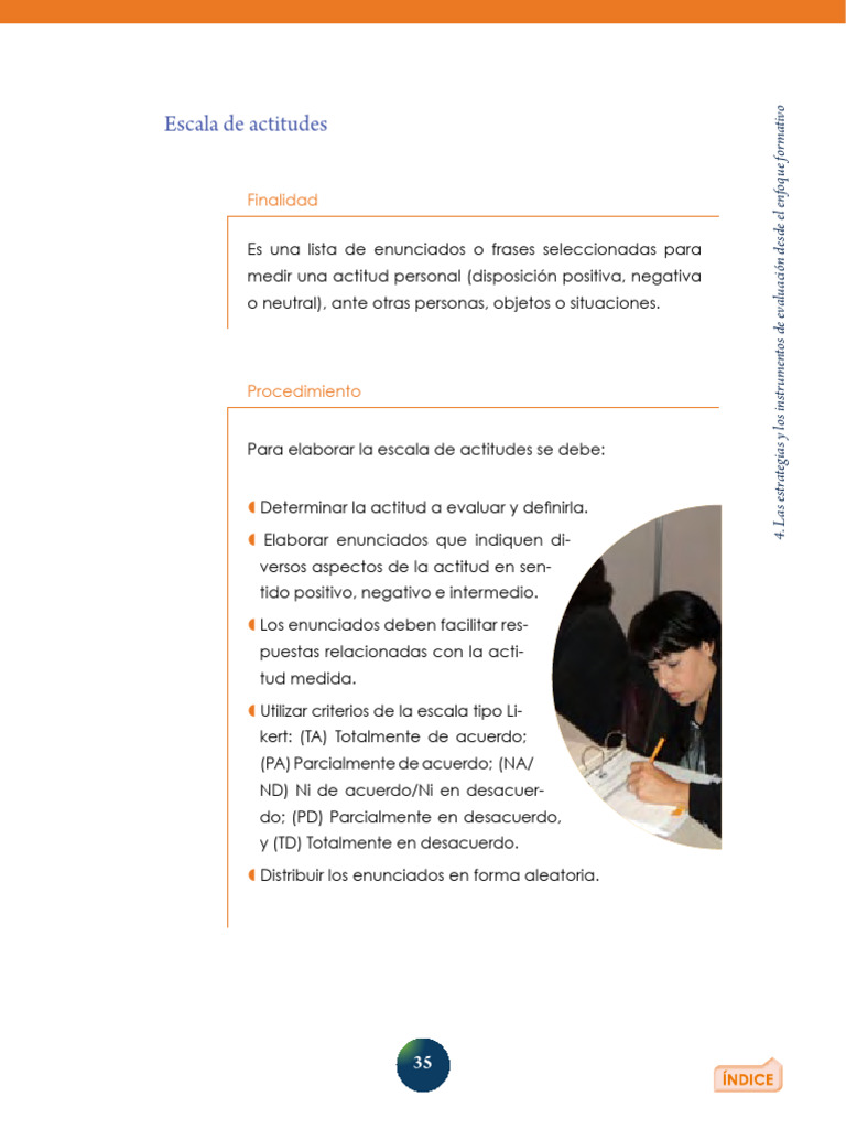 Escala de Actitudes en Evaluación Formativa | PDF | Evaluación ...