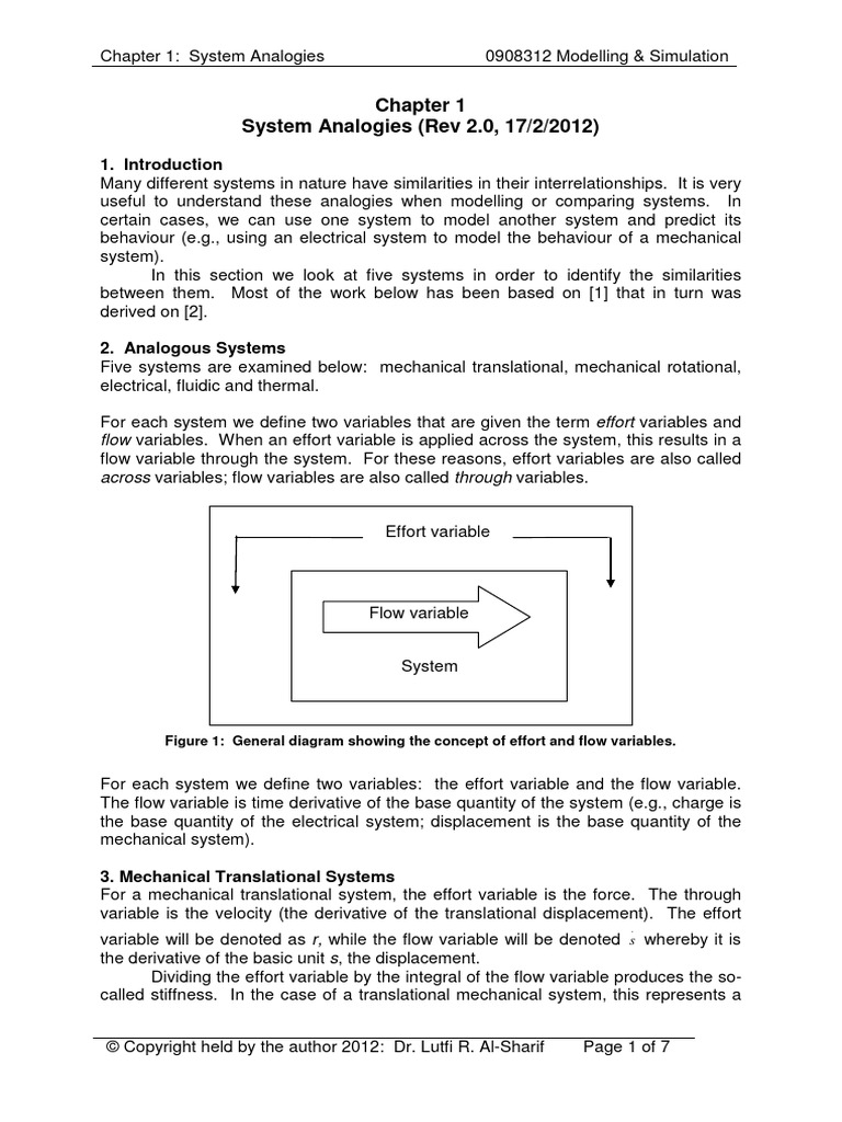 1 System Analogies Rev 2 120217 | PDF | Capacitor | Voltage