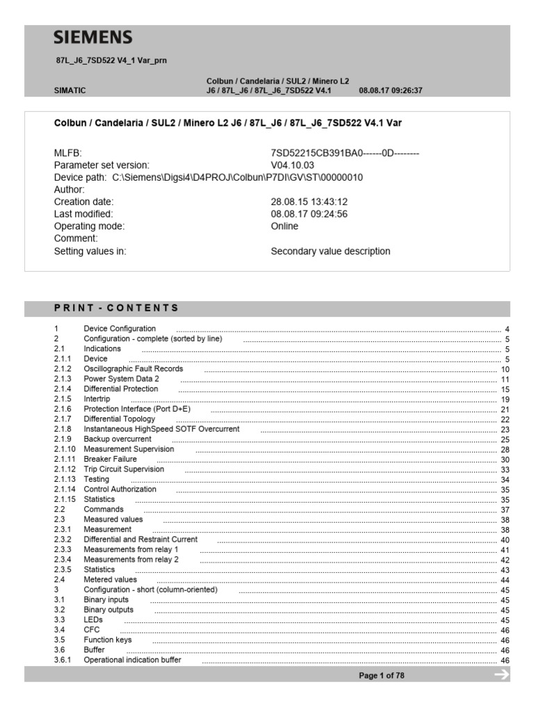 5 SE Cand J5 s1 Siemens 7SD522 RlSt20170808 | PDF | Computer ...