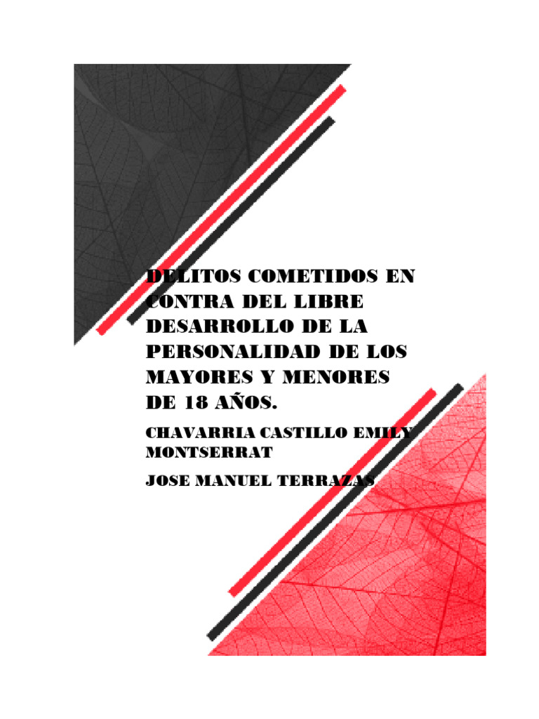 Delitos Cometidos en Contra Del Libre Desarrollo de La Personalidad de ... Delitos Cometidos en Contra Del Libre Desarrollo de La Personalidad de ...