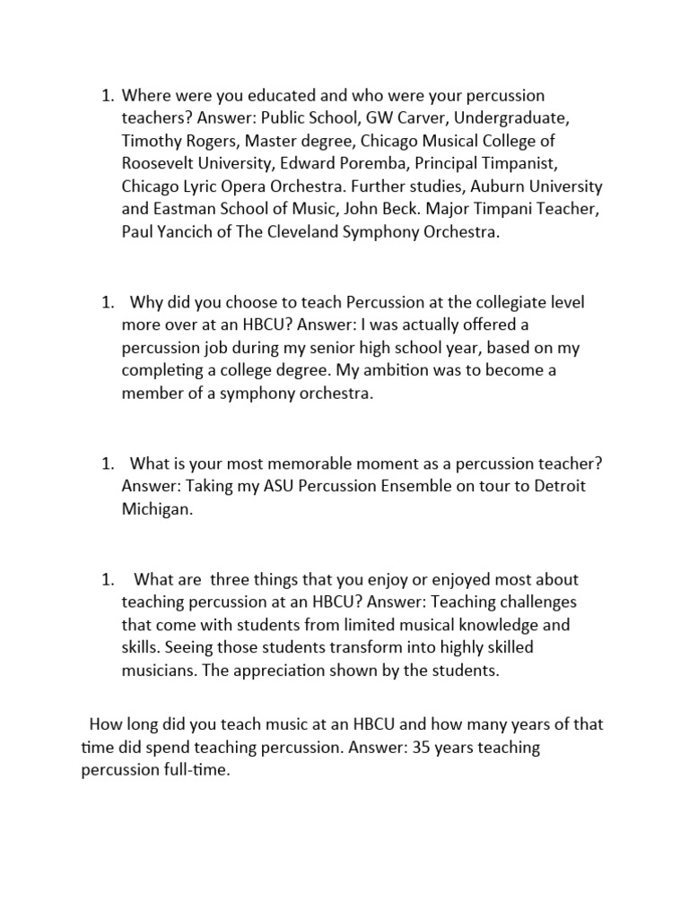 Teaching Percussion HBCU Article | PDF | Orchestras | Musicology