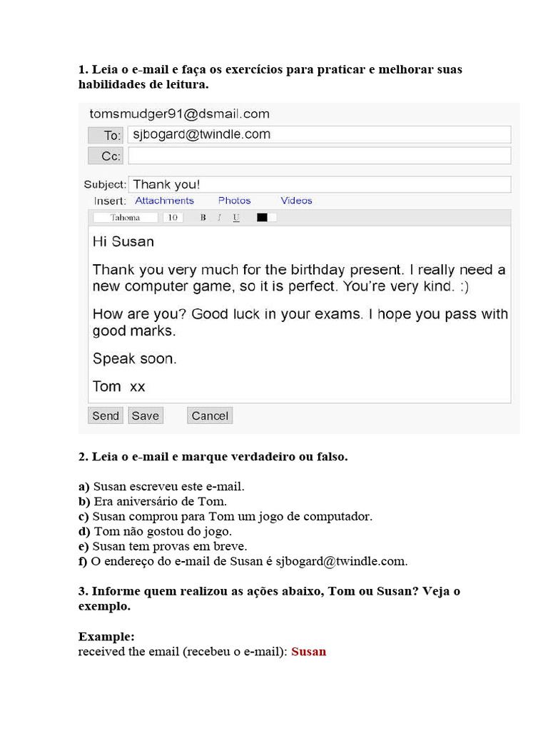 Texto e Interpretação para Prova Question Words | PDF