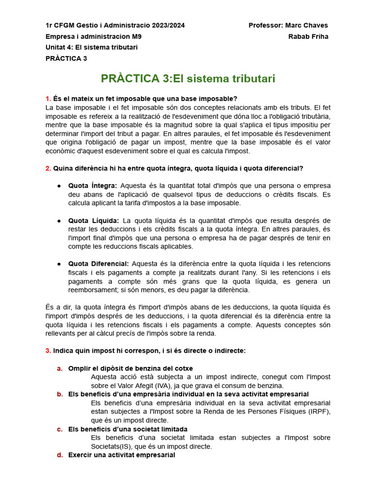 PRÀCTICA 3-El Sistema Tributari - Rabab - Friha | PDF