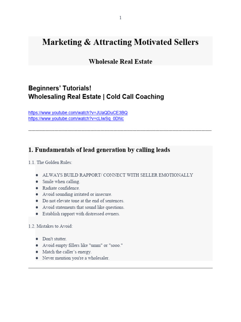 Real Estate VA Training Guide | PDF | Mortgages | Sales