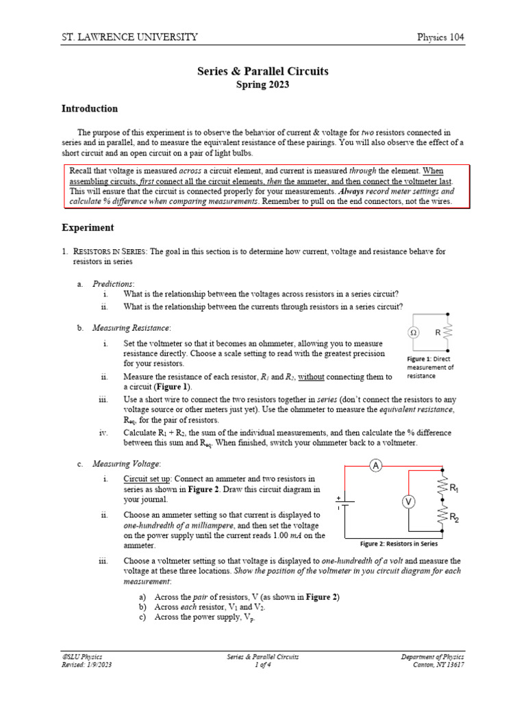 Series circuitDC | PDF | Series And Parallel Circuits | Resistor
