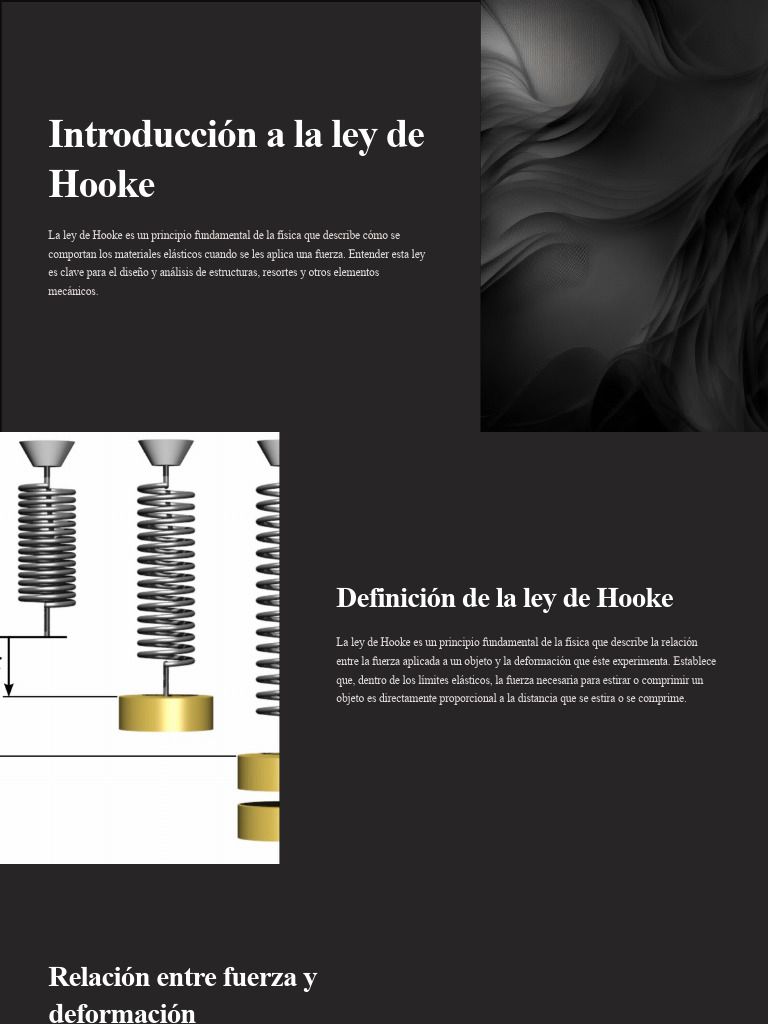 Introduccion A La Ley de Hooke | PDF | Deformación (ingeniería) | El ...