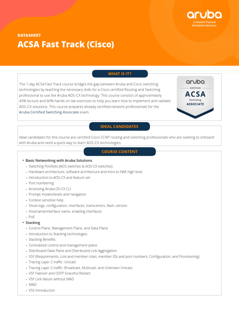 06-01 - DS - ACSA Fast Track From Cisco - DS - ACSA Fast Track From ...