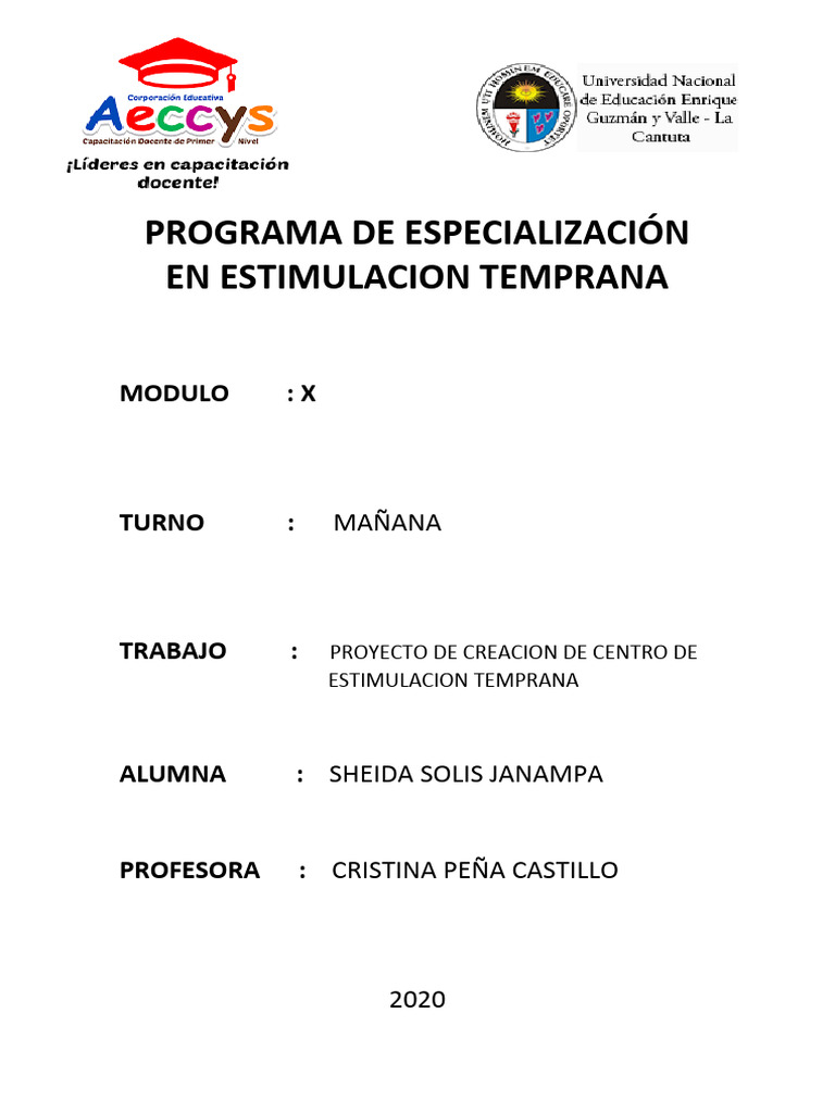 Proyecto Estimulacion Temprana TERMINADO 3 | PDF | Aprendizaje | Ciencias del comportamiento