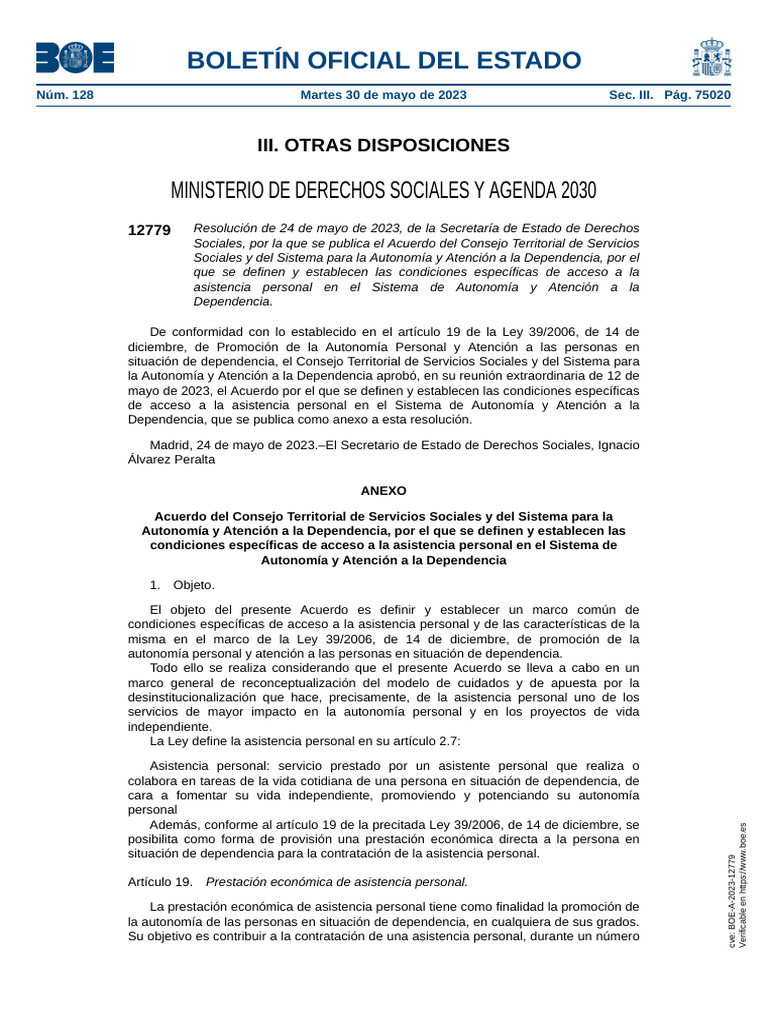 Boe A 2023 12779 | PDF | Trabajo Social | Derecho laboral