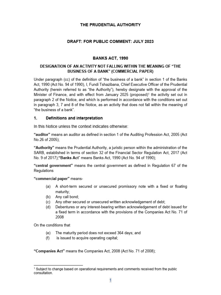 Annexure A - Public Consultation - Draft amendments-CP Exemption Notice ...