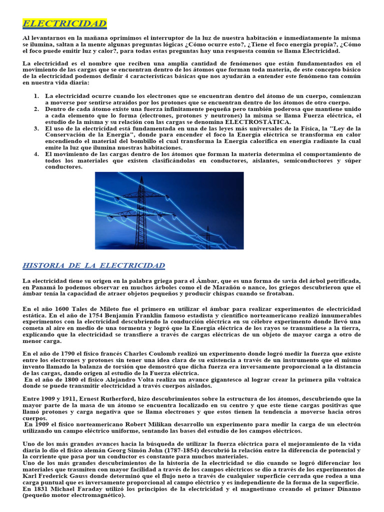 Fundamentos de Electricidad y Electrostática | PDF | Electricidad ...