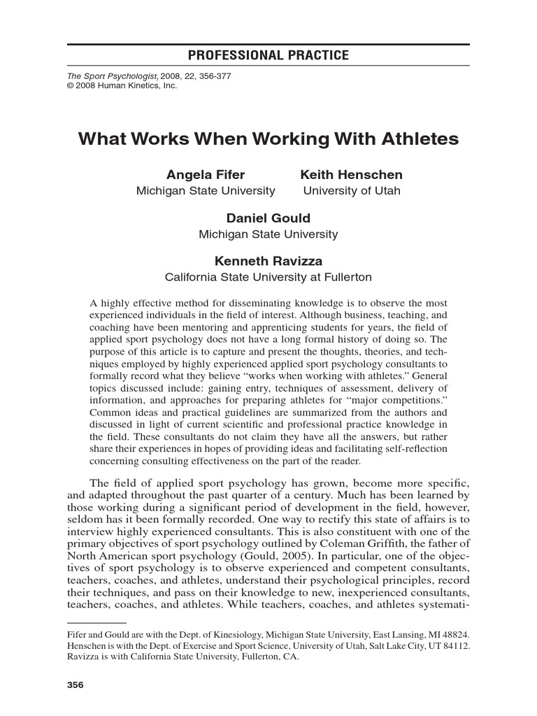 Fifer Et Al - 2008 - What-Works-When-Working-with-Athletes | PDF ...