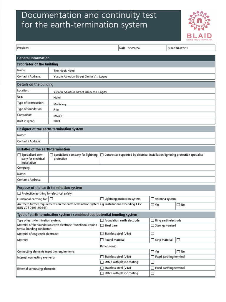 Earthing Documentation | PDF | Equipment | Electrical Equipment