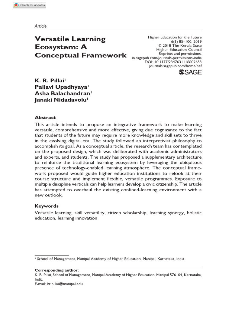 Versatile Learning Framework Guide | PDF | Educational Technology ...