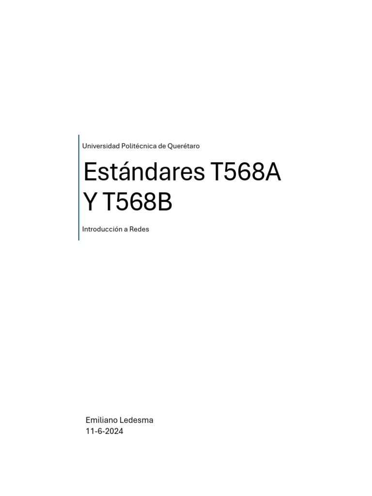 Estándares T568A Y T568B | PDF | Equipo de telecomunicaciones ...