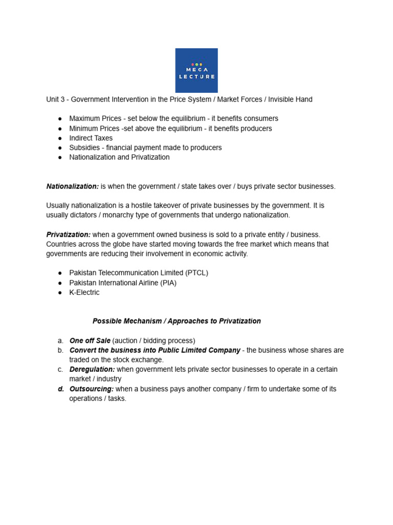 Nationalization and Privatization | PDF | Profit (Economics ...