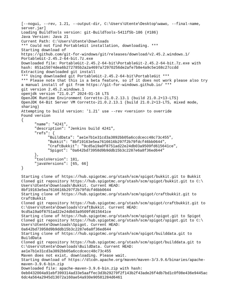 BuildTools Log | PDF | Minecraft | Computing Platforms