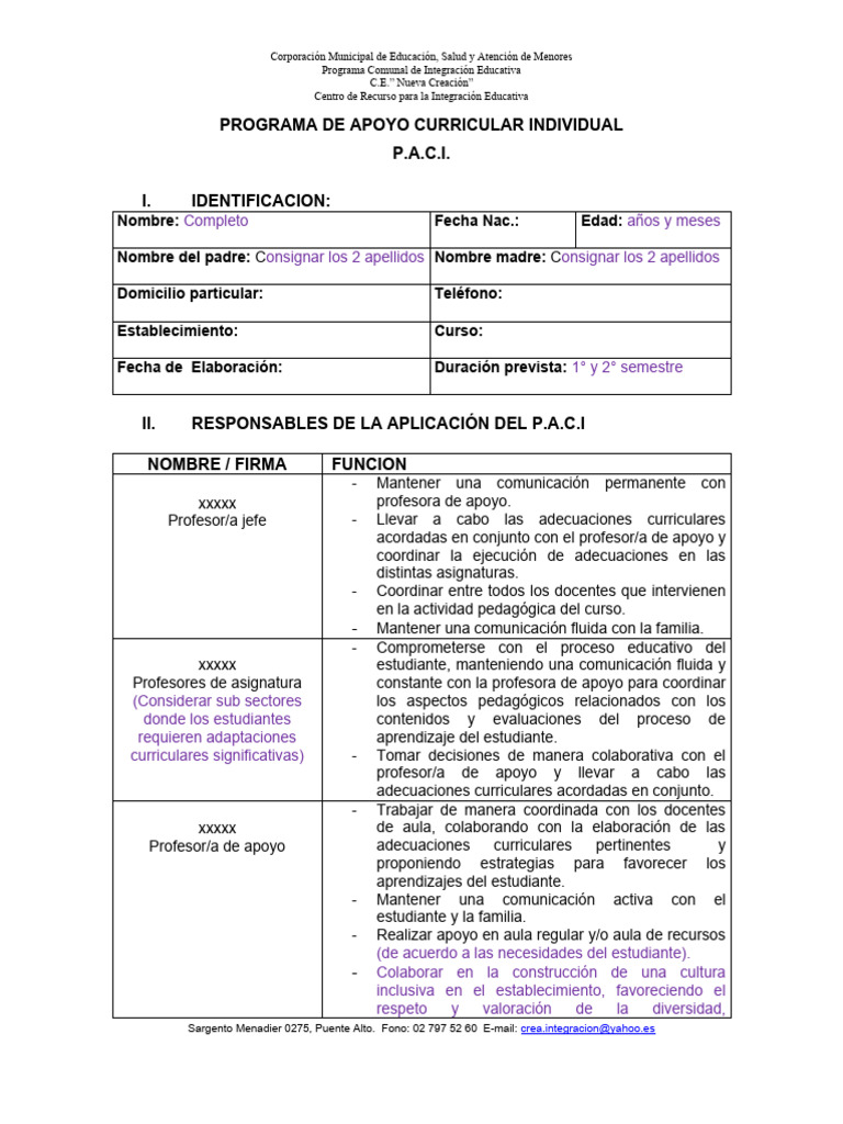 Formato PACI Con TIPS | PDF | Evaluación | Maestros