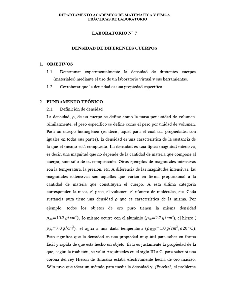 Informe 7 | PDF | Densidad | Gases