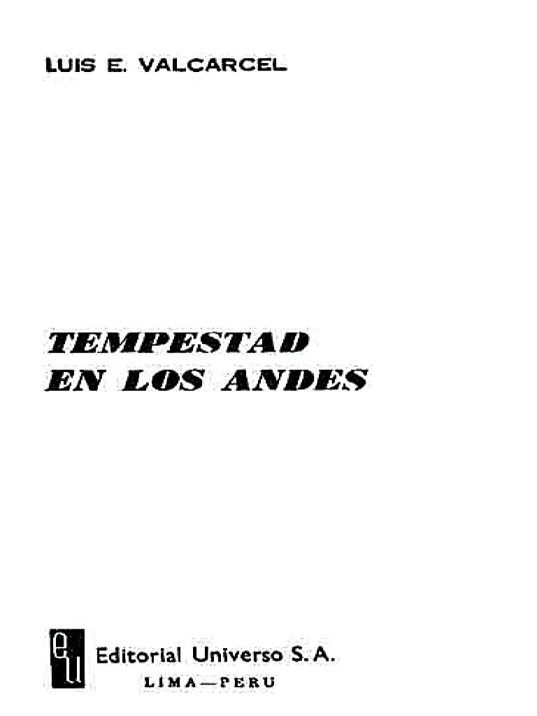 Valcarcel, Luis - Tempestad en Los Andes Corregido | PDF