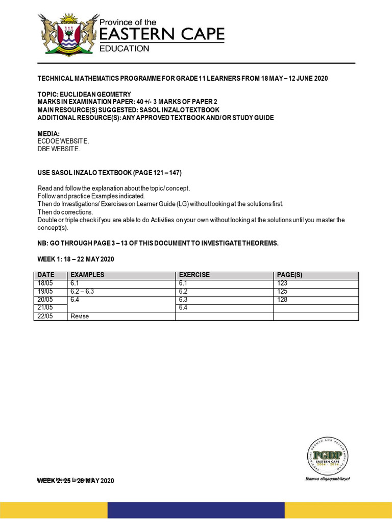 TMAT Grade 11 Learner Programme 2 | PDF | Circle | Angle