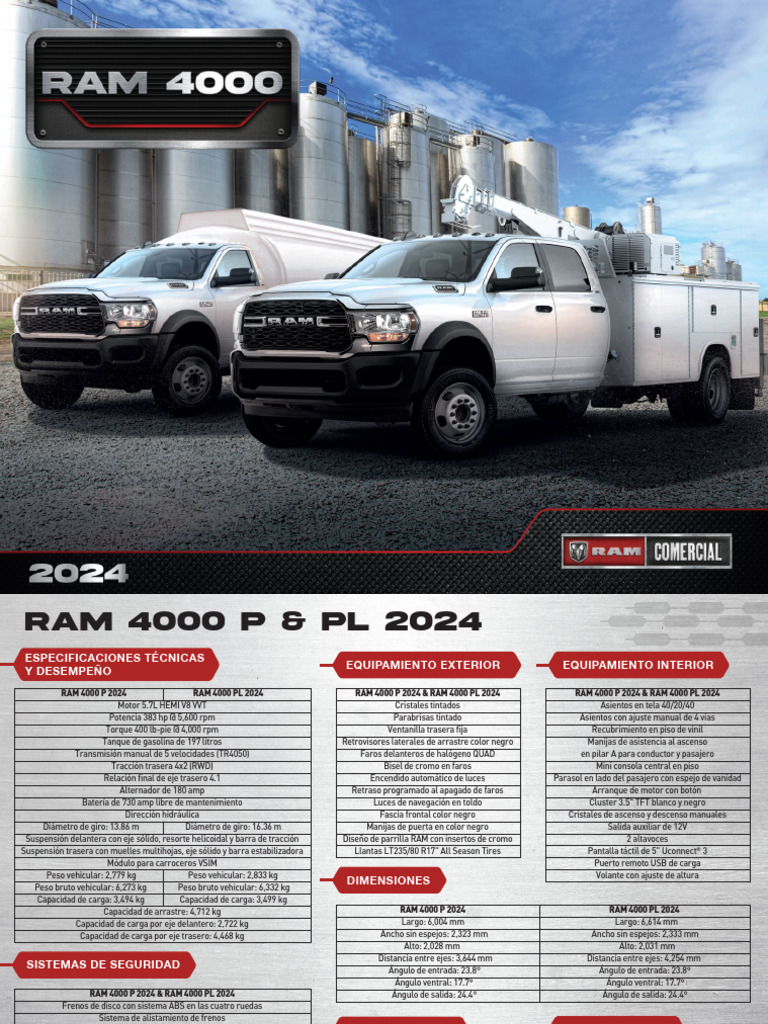 2024 Ram 4000 | PDF | Eje | Tracción en las cuatro ruedas