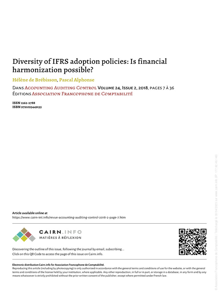 Diversity of IFRS Adoption Policies: Is Financial Harmonization ...