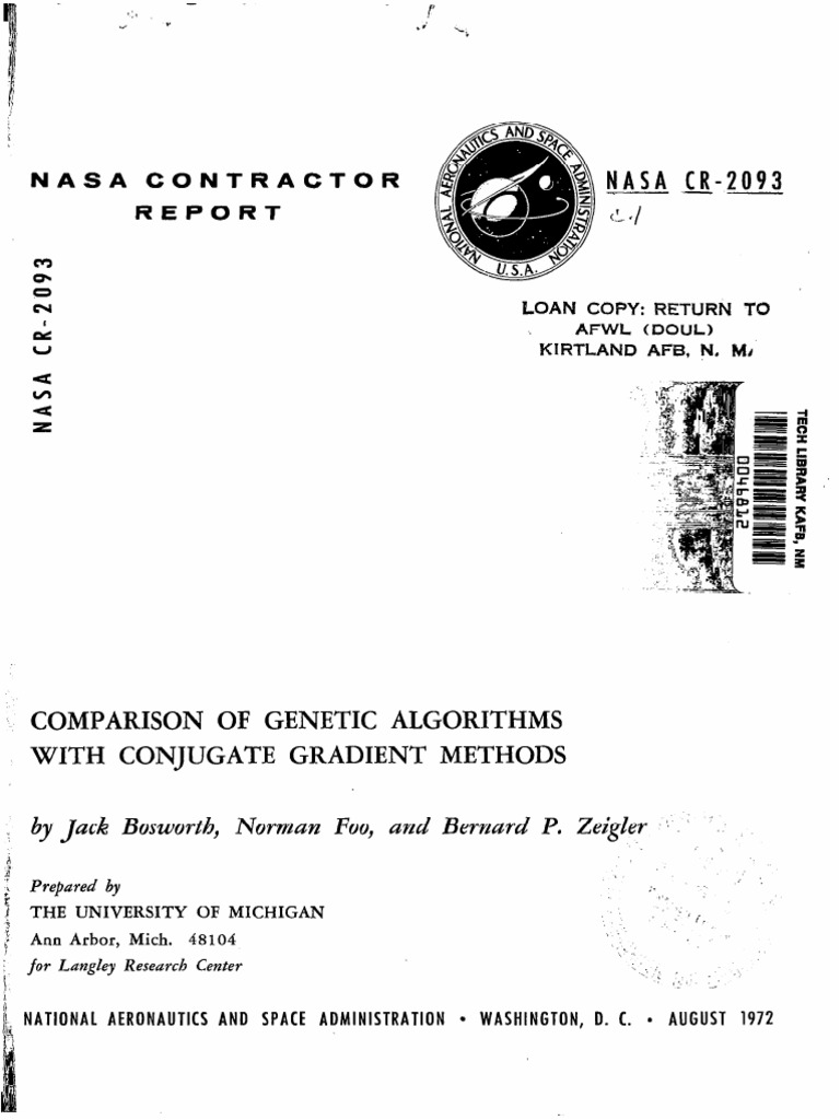 1061 Comparison of Genetic Algorithms With Conjugate Gradiente Methods ...