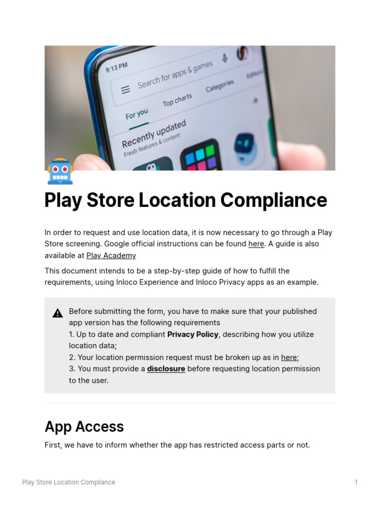 Play Store Location Compliance | PDF | Google Play | Mobile App