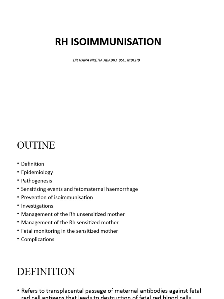 RH Isoimmunisation Nketia | PDF | Childbirth | Body Fluids