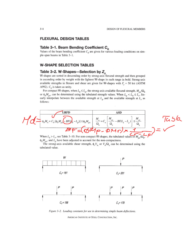 AISC 2005, Table 3-2 at 3-23, Flexural Design | PDF