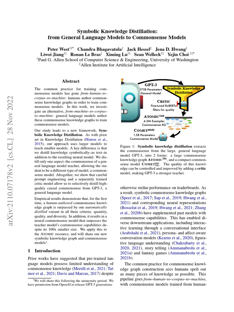 Symbolic Knowledge Distillation - Yejin Choi | PDF | Accuracy And Precision | Knowledge