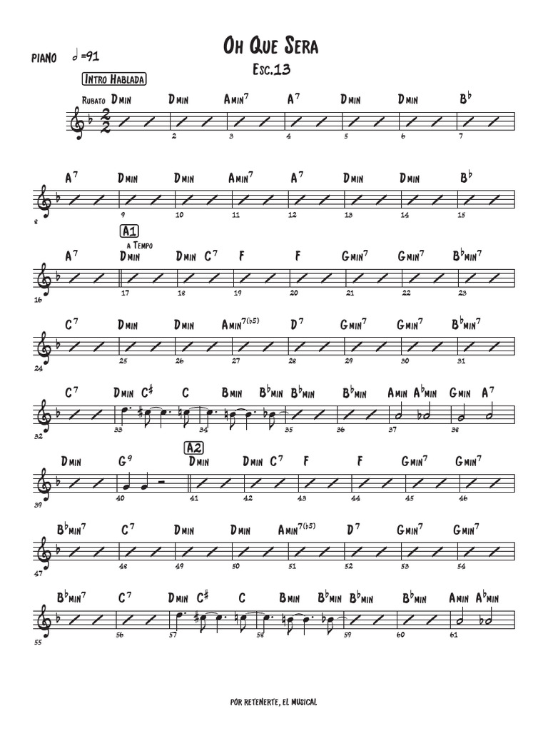 Oh Que Sera - PIANO | PDF