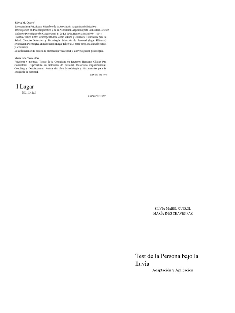 Test de la Persona Bajo la Lluvia | PDF | Sicología | Ansiedad
