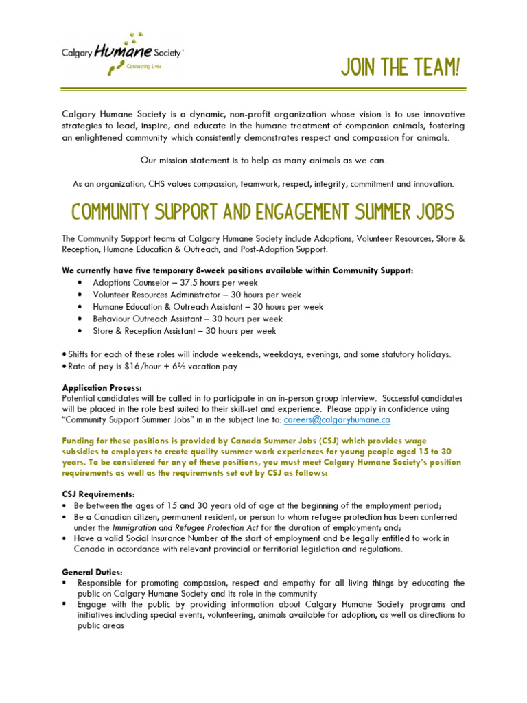 CSJG 2022 FOH Positions | PDF | Employment | Volunteering