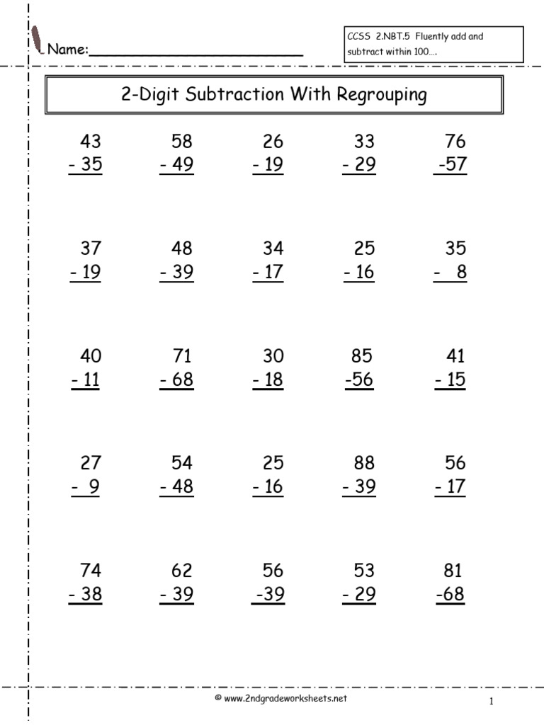 Twodigitsubtractionwithregrouping4 Mesclado | PDF | Arithmetic | Mathematics