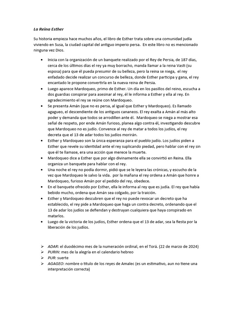 La Reina Esther | PDF | Esther