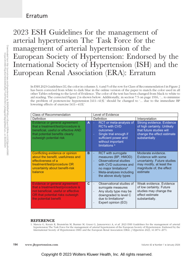 2023 Esh Guidelines For The Management Of Arterial 29 Pdf