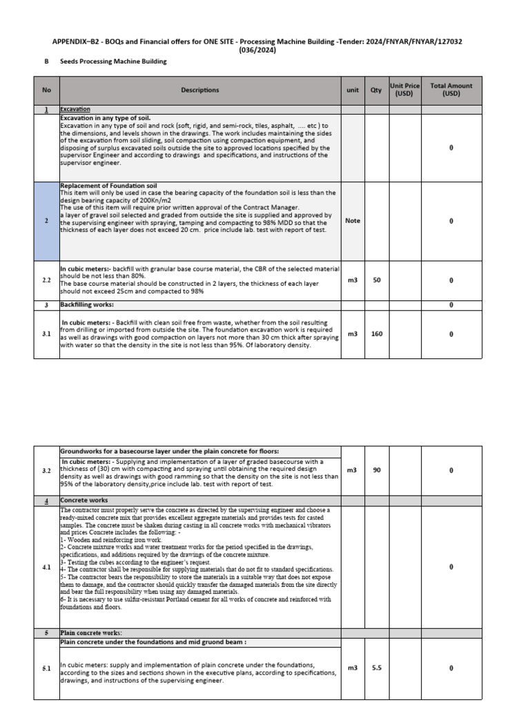 Appendix-B2 - BOQ-Financial Offer Processing Machine Building | PDF ...