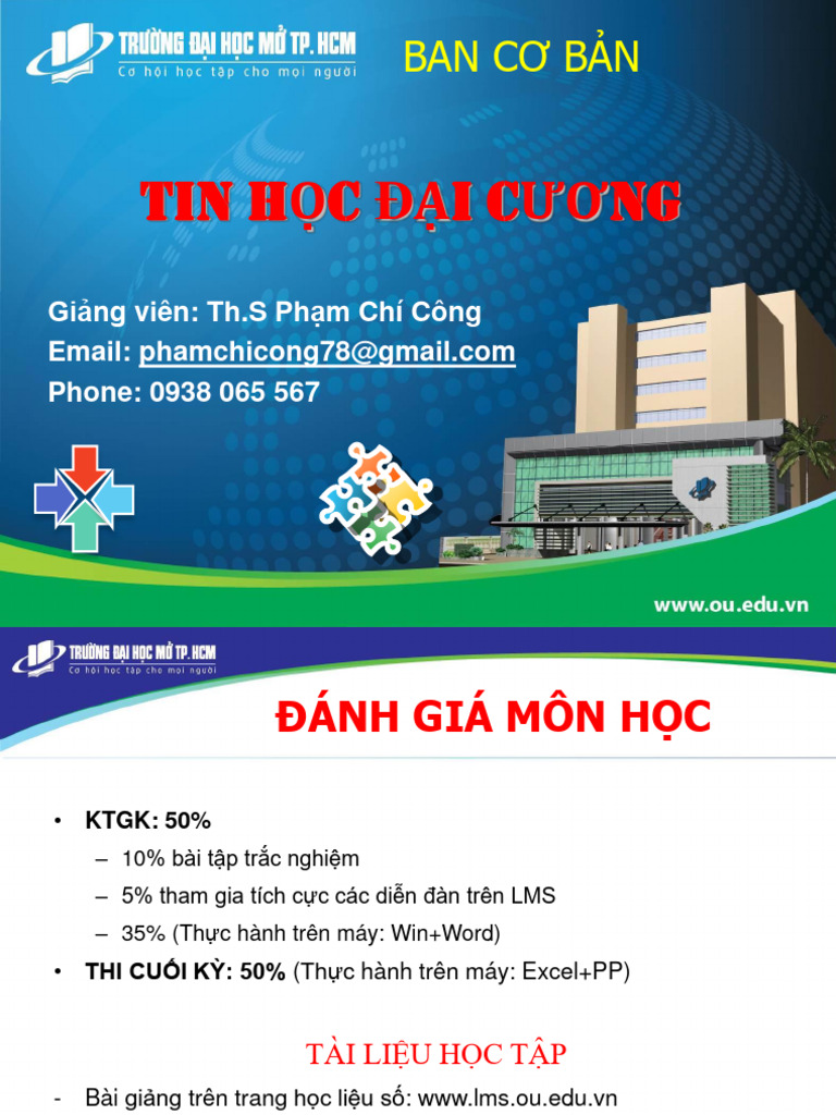 BÃ I Giáº NG chÆ°Æ¡ng 1 - CÃ¡c Khã¡i Niá M Cæ¡ Báº N Vá - CNTT | PDF