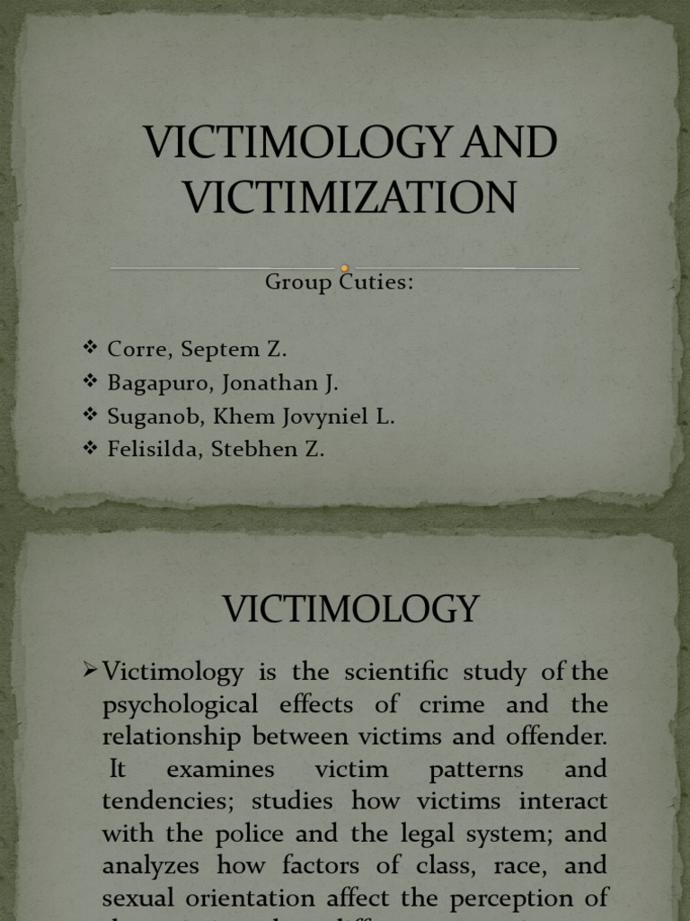 Victimology and Victimization | PDF | Victimology | Crime & Violence