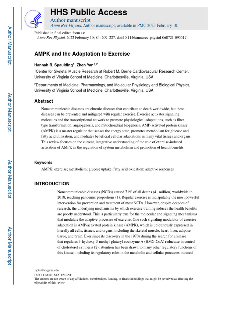 25 - 5 3AMPK and The Adaptation To Exercise | PDF | Cell Biology | Biology