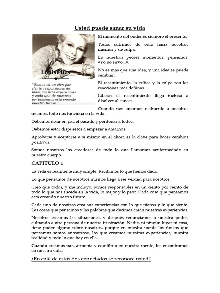 Usted Puede Sanar Su Vida | PDF | Amor | Autoestima