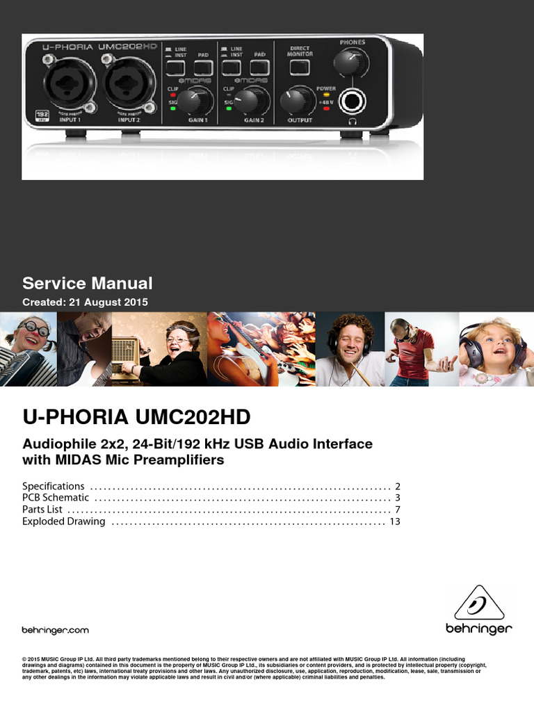 Umc202hd Behringer Audio Interface Service Manual | PDF | Electrical ...