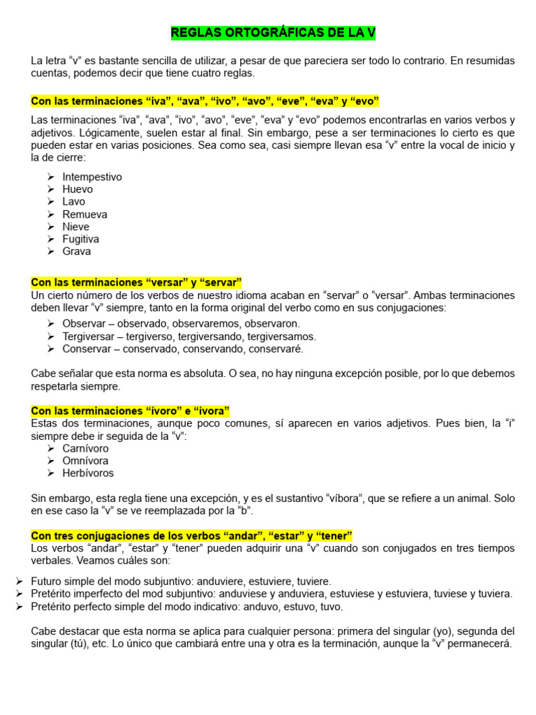 Reglas Ortograficas | PDF | Verbo | Lengua española
