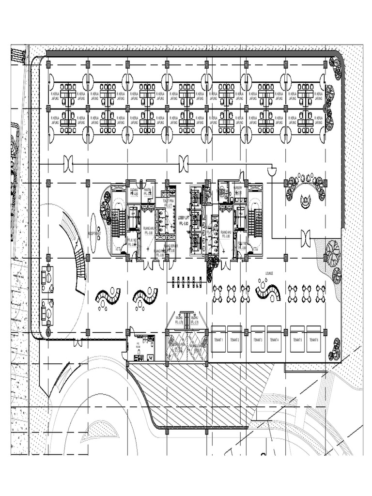 INE-0200 TOWER E - DENAH FURNITURE LANTAI SEMI BASEMENT (1) - Model | PDF