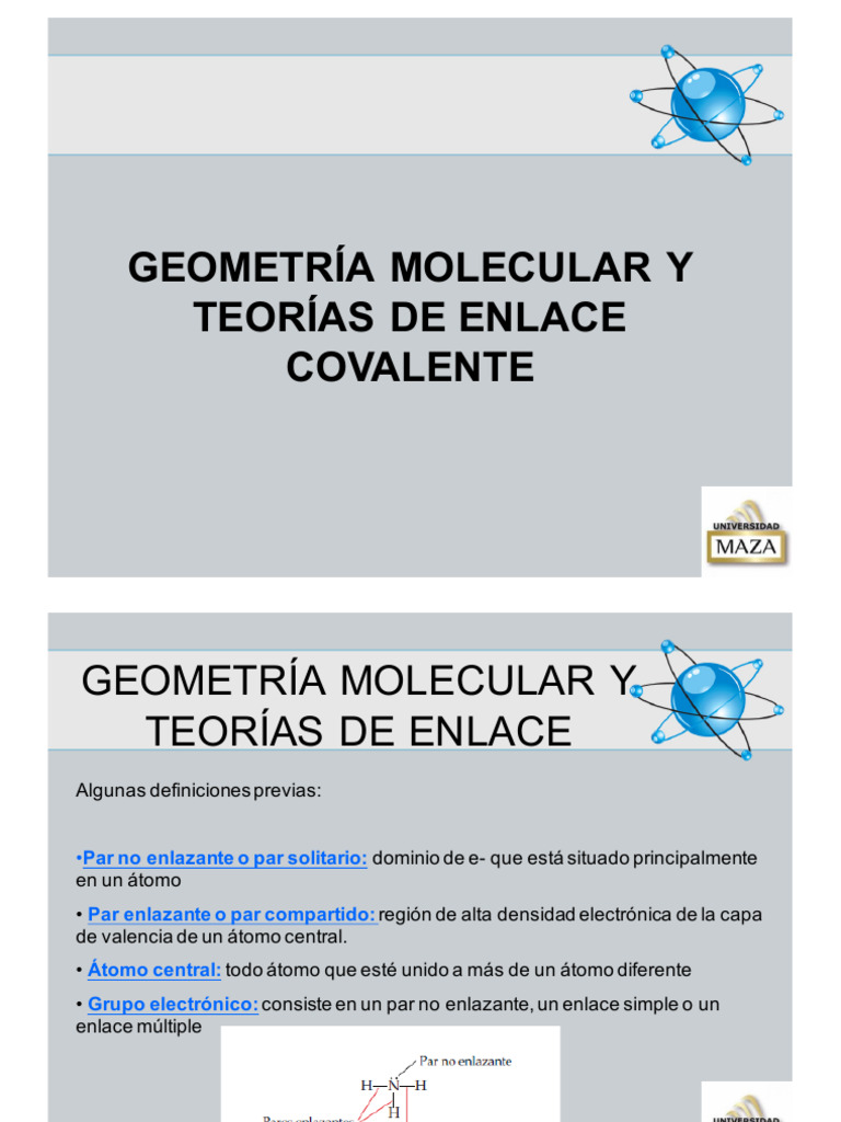 Clase 4B Geometría Molecular Histórica | PDF | Orbital Molecular | Enlace químico