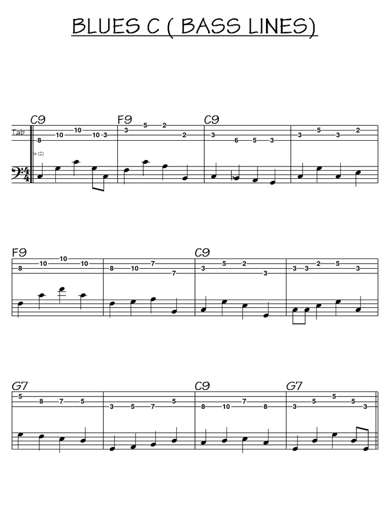 Blues C Bass Lines | PDF